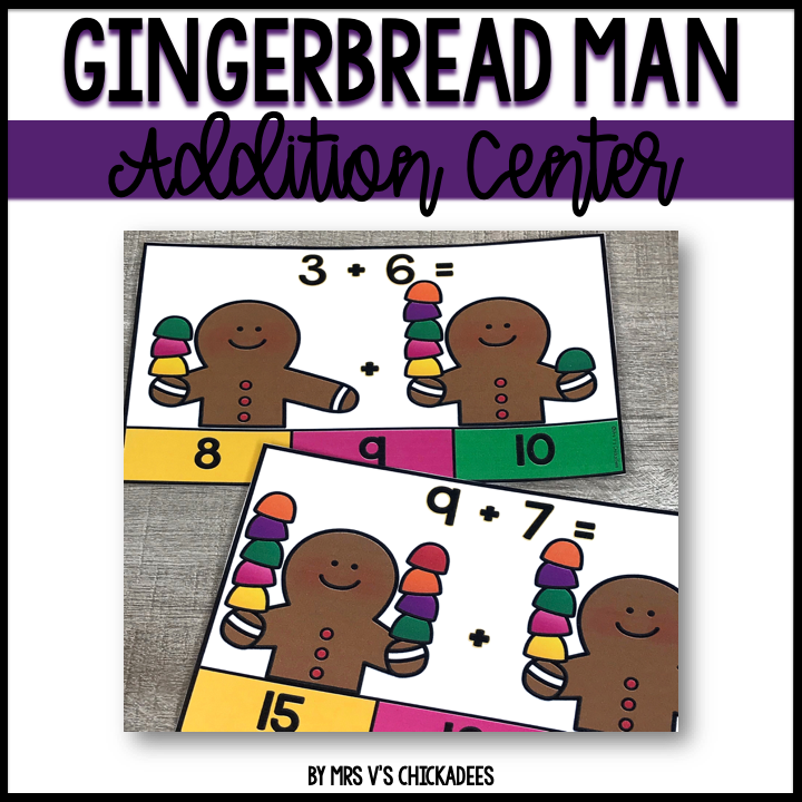 Gingerbread Man Addition to 20 Activity - Mrs V's Chickadees